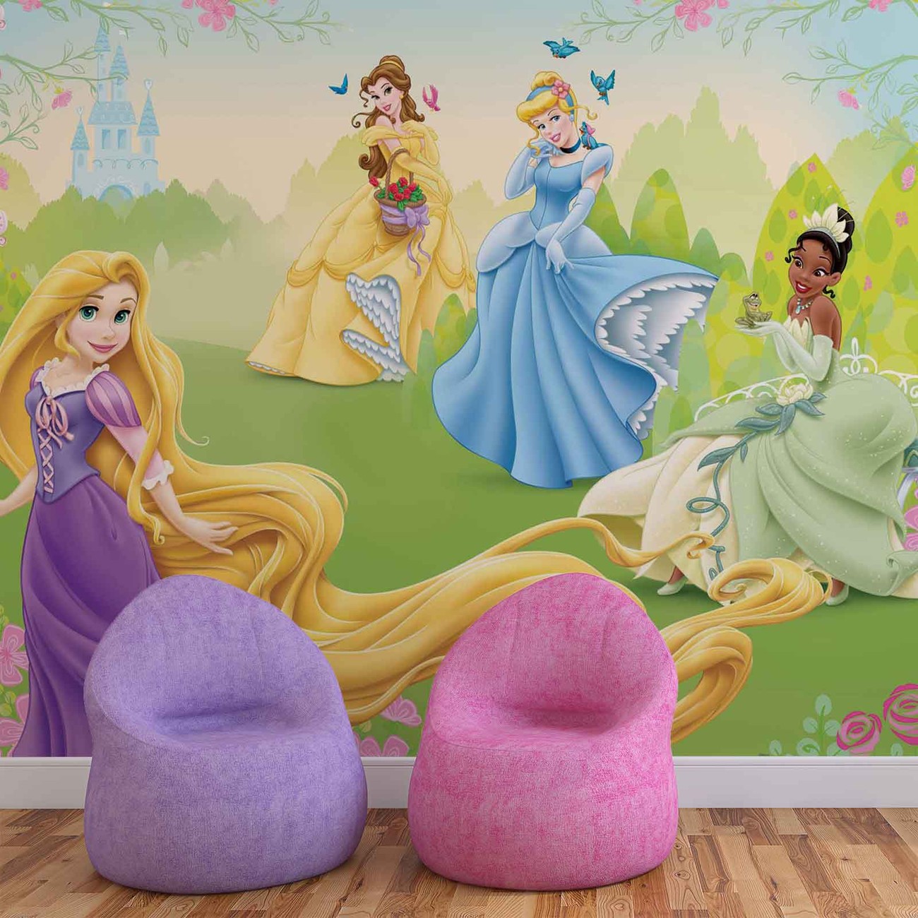 Disney Princesses Rapunzel Tiana Belle Wall Paper Mural | Buy at UKposters