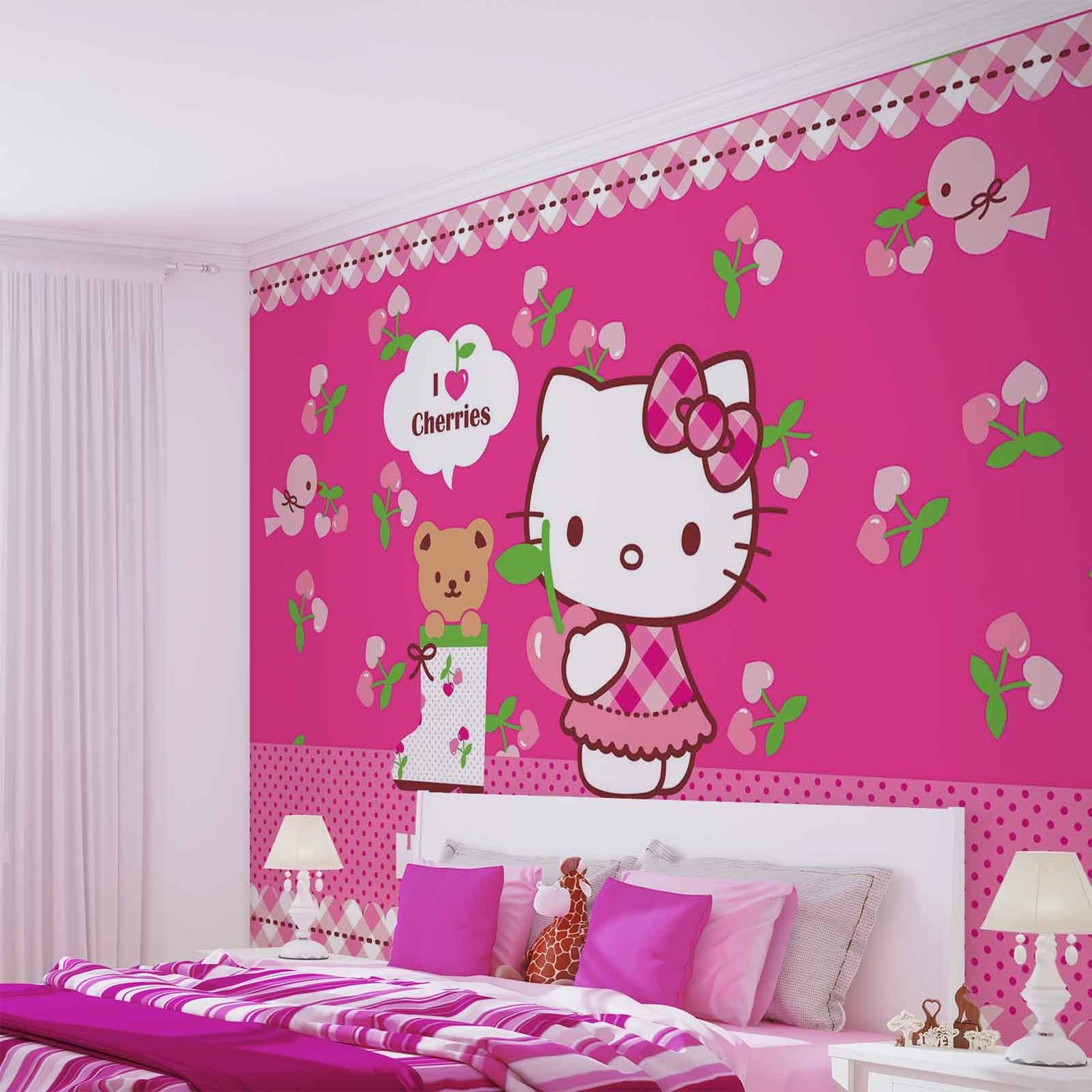 Hello Kitty Wall Paper Mural | Buy at UKposters