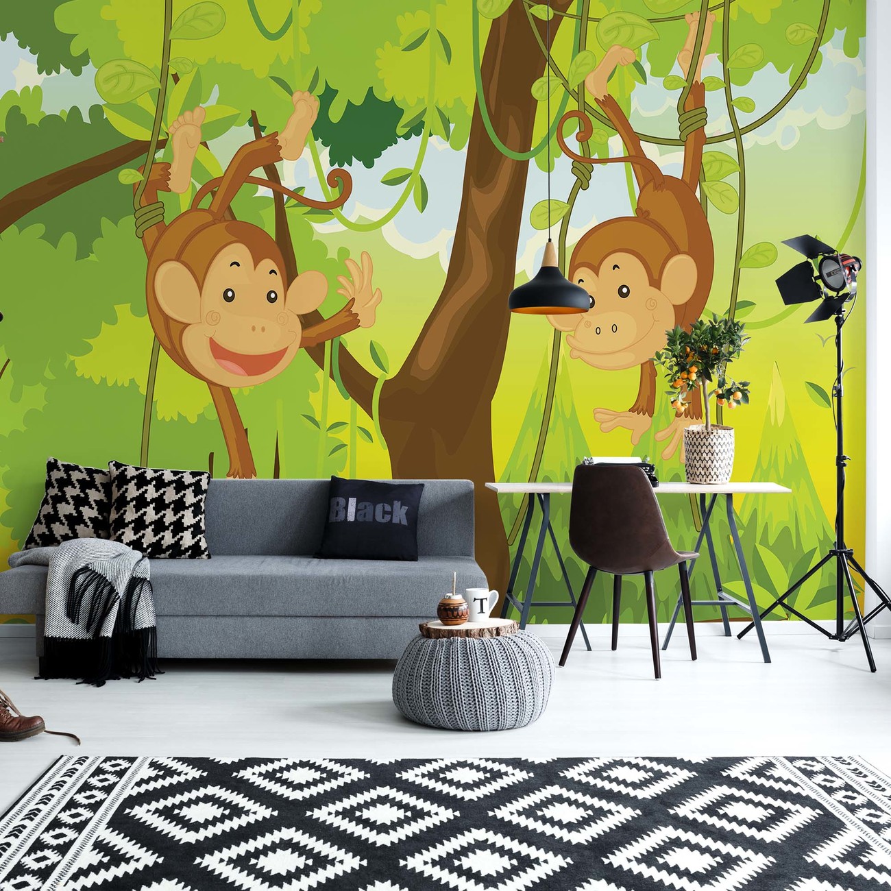 Jungle Monkeys Wall Paper Mural | Buy at UKposters