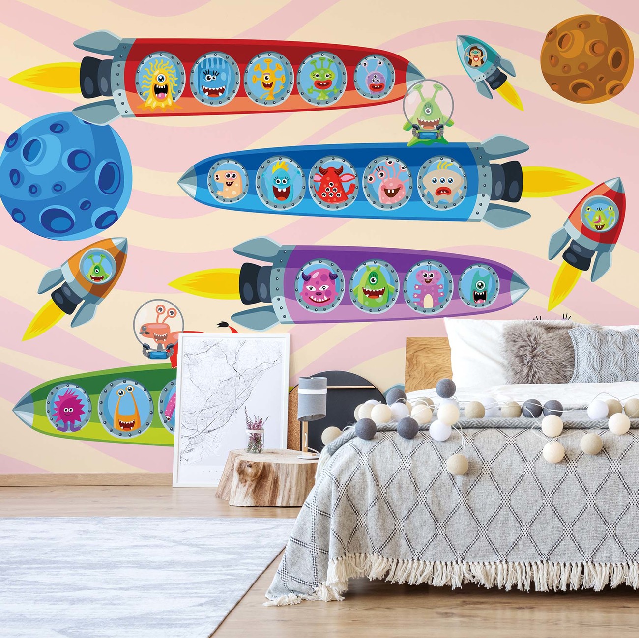 Space Monsters Wall Paper Mural | Buy at UKposters