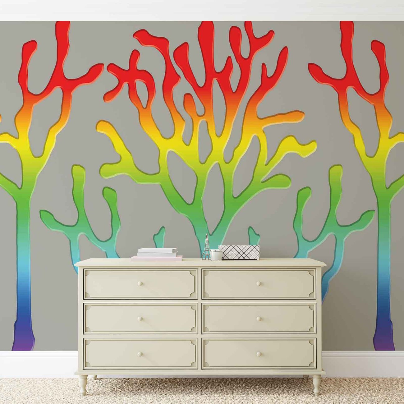 Tree Abstract Rainbow Wall Paper Mural | Buy at UKposters