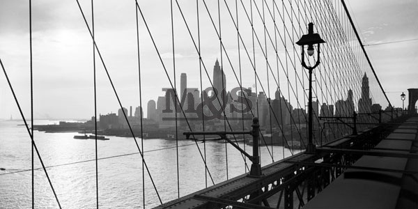 Manhattan see through cables of b.bridge 1937, Gendreau Obraz na zeď ...