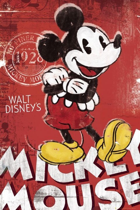 Plakát MICKEY MOUSE - red | Obraz na zeď | 3+1 zdarma | Posters.cz