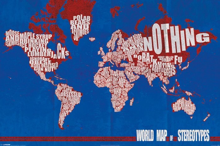 Poster, Affiche Carte du monde - stereotypes en ligne | 3+1 GRATUIT ...
