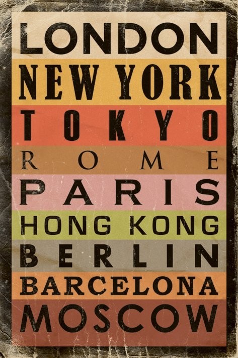Poster, Affiche Cities en ligne | 3+1 GRATUIT | Europosters