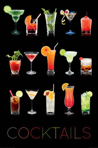 Coctails on black Poster, Affiche | All poster chez Europosters