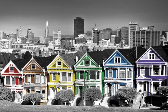 Rainbow row Poster, Affiche | All poster chez Europosters