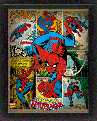Marvel Retro - Spider-man Poster en 3D avec Cadre | Acheter-le sur ...
