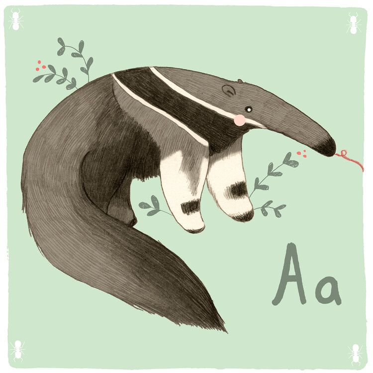 Künstlerische Illustration | Alphabet - Anteater | Europosters
