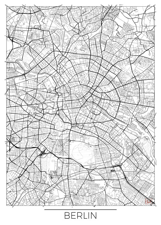 Mapa Berlin, Hubert Roguski ǀ Mapas de ciudades y mapas mundiales para ...