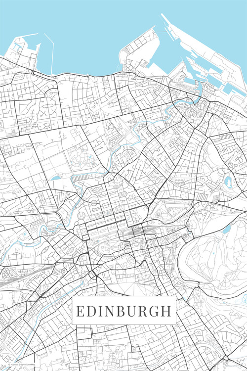 Mapa Edinburgh white ǀ Mapas de ciudades y mapas mundiales para tu ...