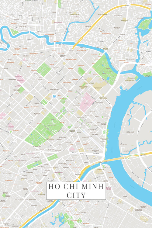 Kaart Ho Chi Minh City color ǀ Alle stadskaarten en wereldkaarten aan ...