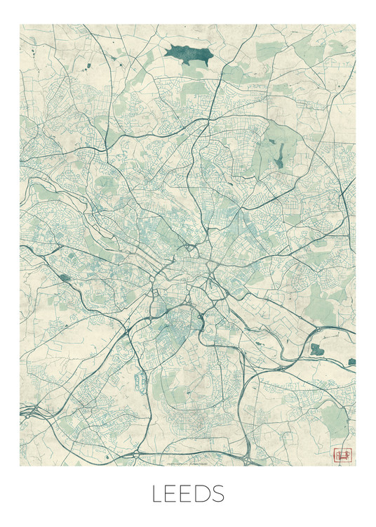 Map of Leeds, Hubert Roguski ǀ Maps of all cities and countries for ...