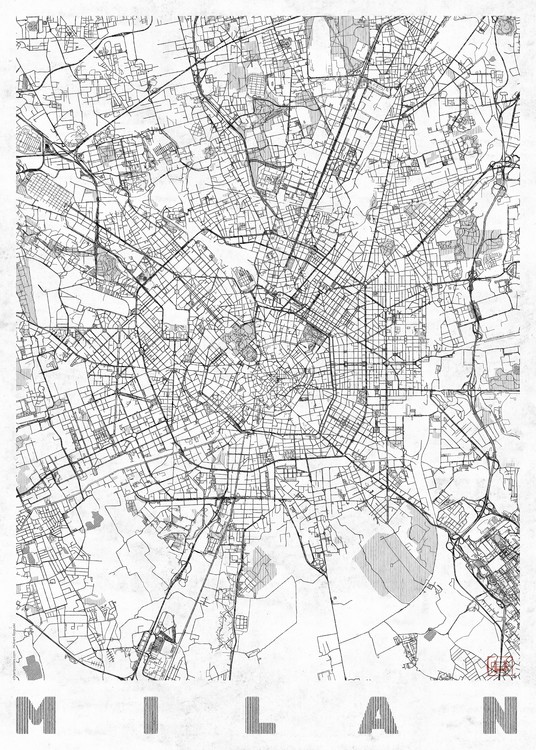 Mapa Milan, Hubert Roguski ǀ Mapas de ciudades y mapas mundiales para ...