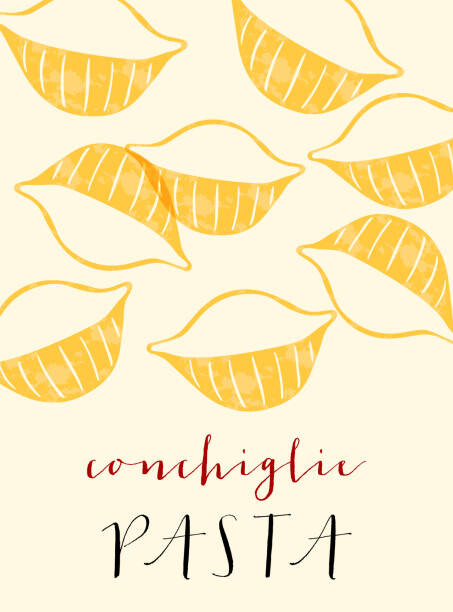 Illustration artistiques | Shells Italian pasta. Shells poster ...
