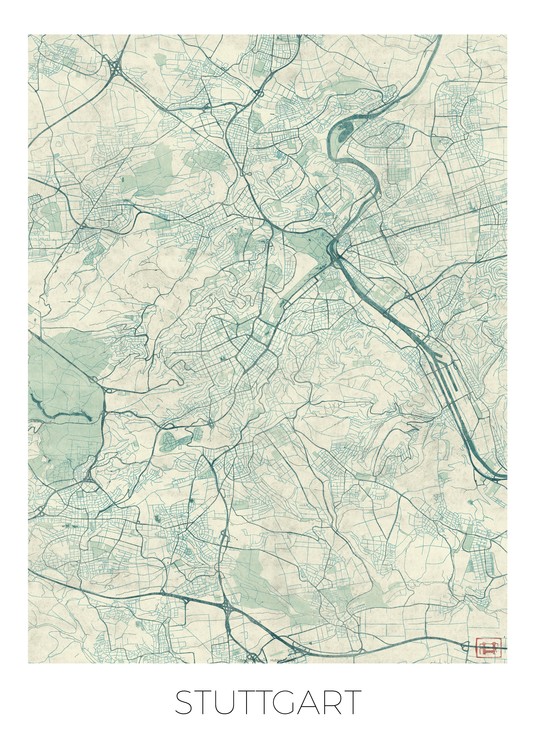 Carte de Stuttgard, Hubert Roguski ǀ Toutes les cartes et planisphères ...