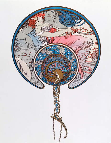 The Passing Wind Wars Youth Lithography, Mucha, Alphonse Marie ...