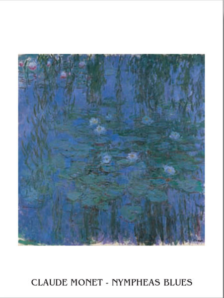 Art Print Blue Water Lilies, Claude Monet | Posters, Wall Art | UKposters