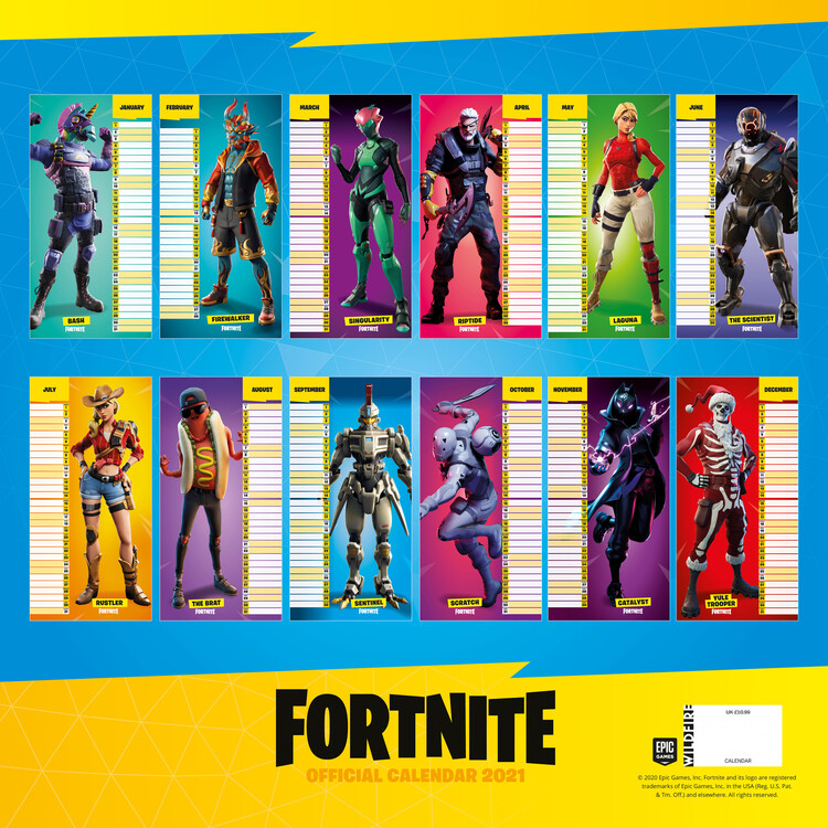 Fortnite - Calendari da muro 2021 | Compra su Europosters