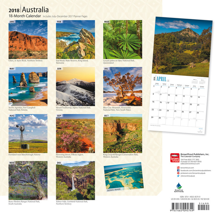 Australia - Calendarios de pared 2018 | Consíguelos en Posters.es