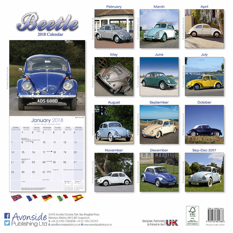 Beetle (VW) - Calendarios de pared 2018 | Consíguelos en Posters.es