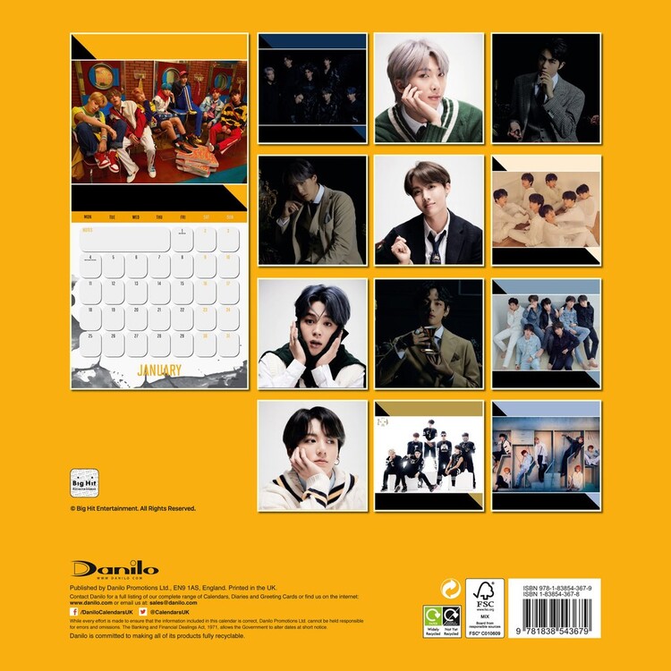 BTS - Calendarios de pared 2021 | Consíguelos en Posters.es