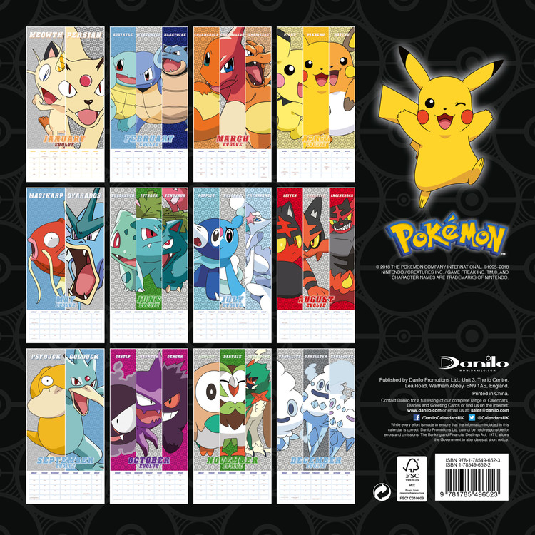 Pokemon - Calendarios de pared 2019 | Consíguelos en Posters.es