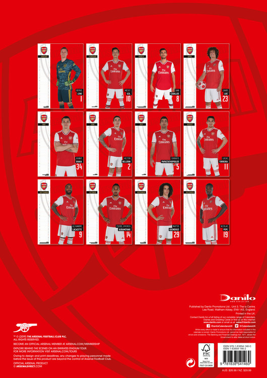Arsenal FC - Wall Calendars 2020 | Buy at UKposters