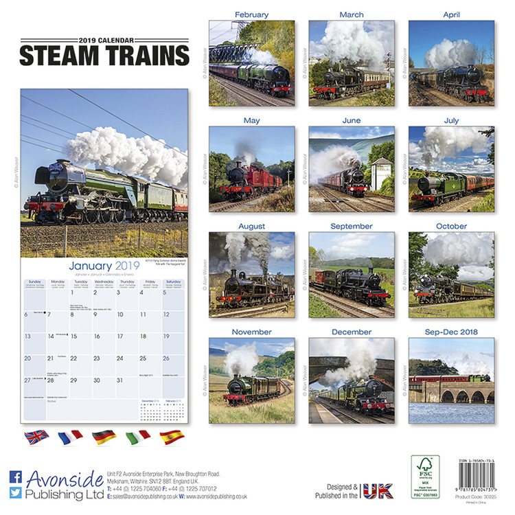 Steam Trains - Wall Calendars 2019 | Buy at Europosters