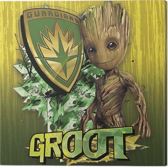 Canvas Wall Art Guardians of The Galaxy Vol 2 - Groot Shield | Canvas ...