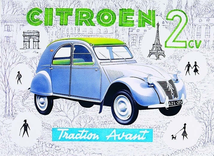 Citroën 2CV | Letreros retro coleccionables para tu pared
