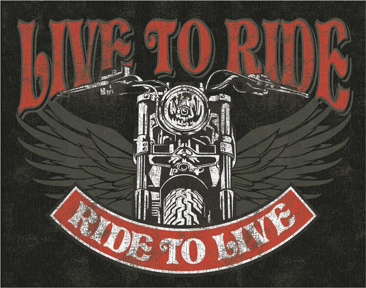 Live to Ride - Bike | Letreros retro coleccionables para tu pared