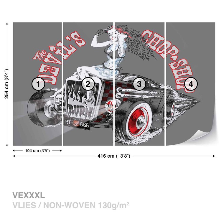 Fotomural Alchemy Hot Rod Devil Car, Papel pintado | Posters.es