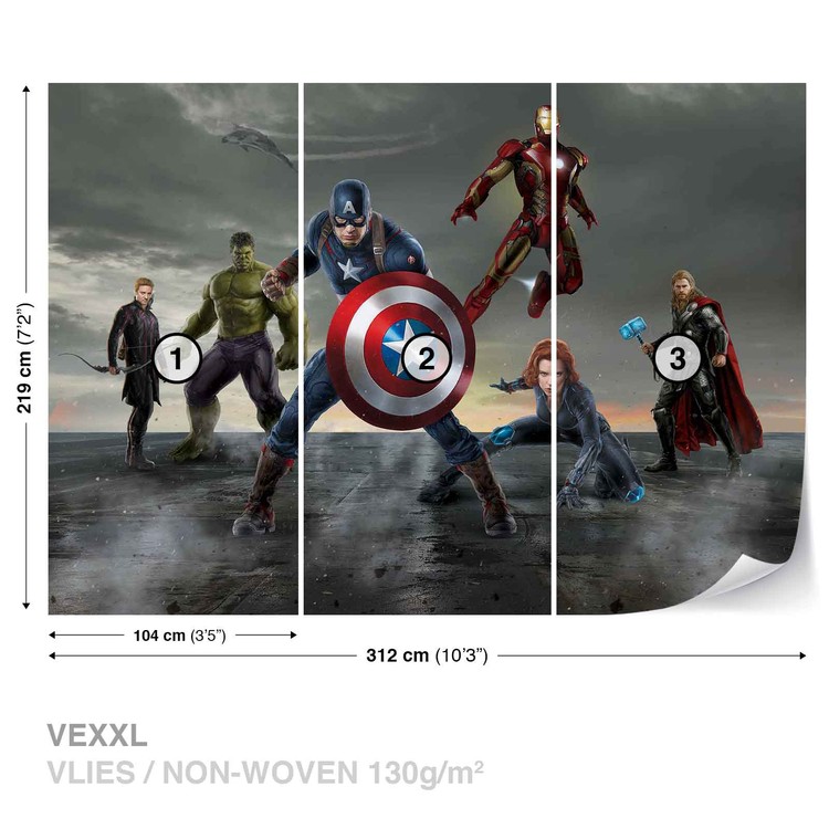 Fotomural Avengers - Formation, Papel pintado | Posters.es