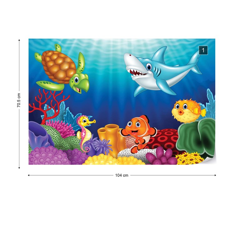 Fototapete, Tapete Cartoon Sea Creatures bei EuroPosters - Kostenloser ...