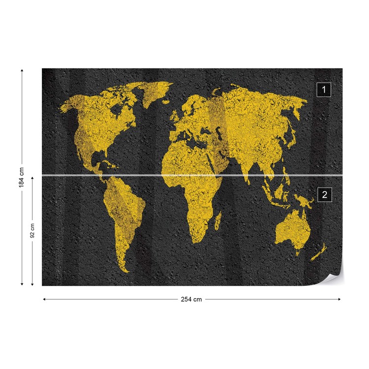 Fototapete, Tapete Modern World Map Grunge Texture bei EuroPosters ...