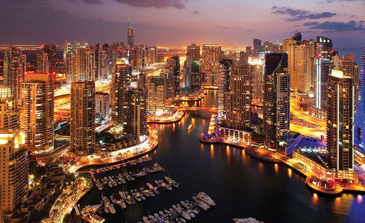 Fototapete, Tapete Stadt Dubai Marina Horizont bei EuroPosters ...