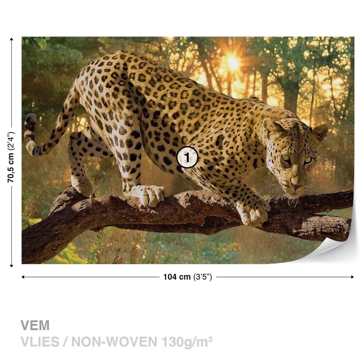 Leopard Fototapet, Tapet på Europosters.dk