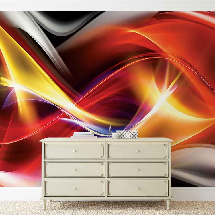 Arte abstracto fotomural de pared decorativo | Papeles pintados ...