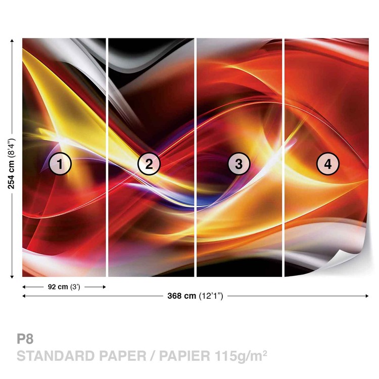 Arte abstracto fotomural de pared decorativo | Papeles pintados ...