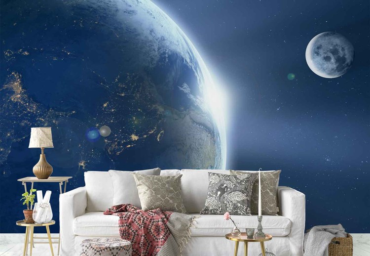 Earth And Moon Poster Mural, Papier peint | Europosters