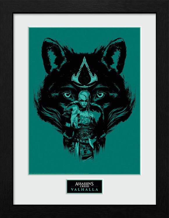 Assassins Creed Valhalla Wolf Poster Incorniciato Quadro Su