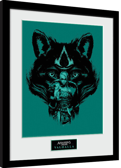Assassins Creed Valhalla Wolf Poster Incorniciato Quadro Su