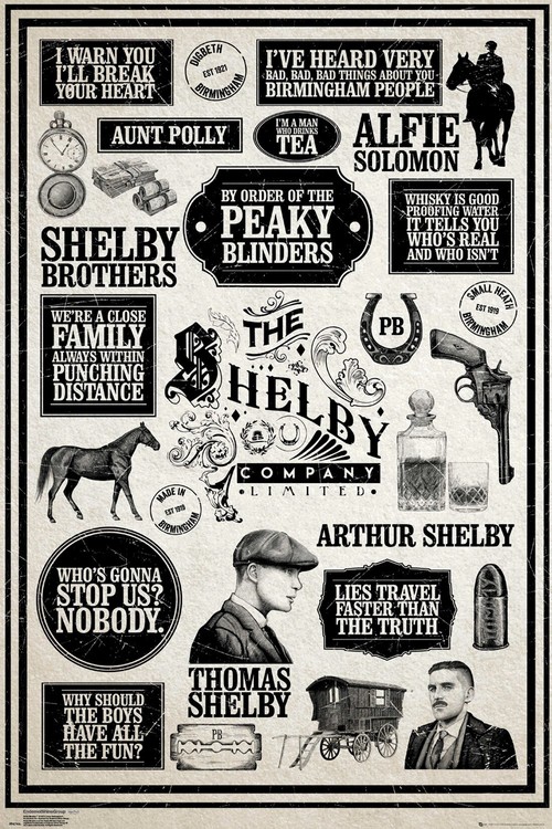 Peaky Blinders - Infographic Plakát, obraz s rámem | Posters.cz