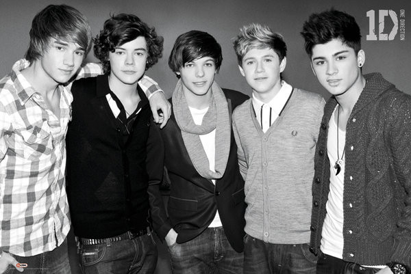 One Direction - black & white Plakat, Poster online på Europosters