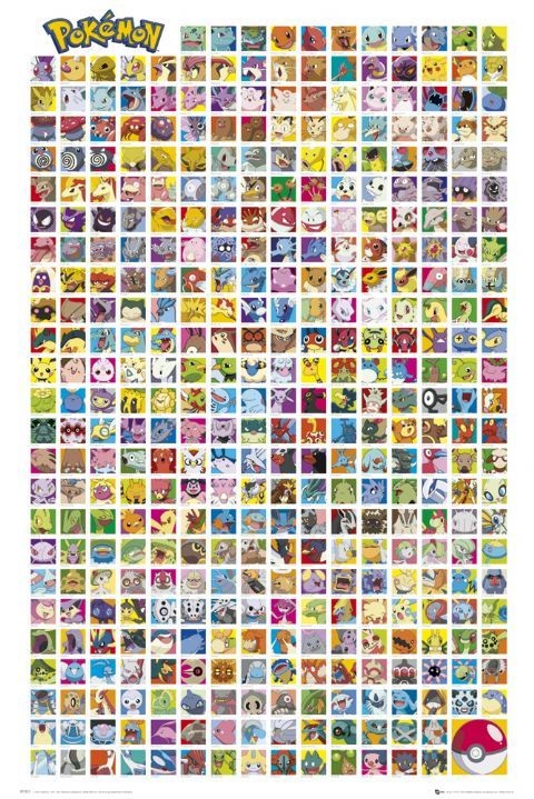POKÉMON - characters Plakat, Poster online på Europosters