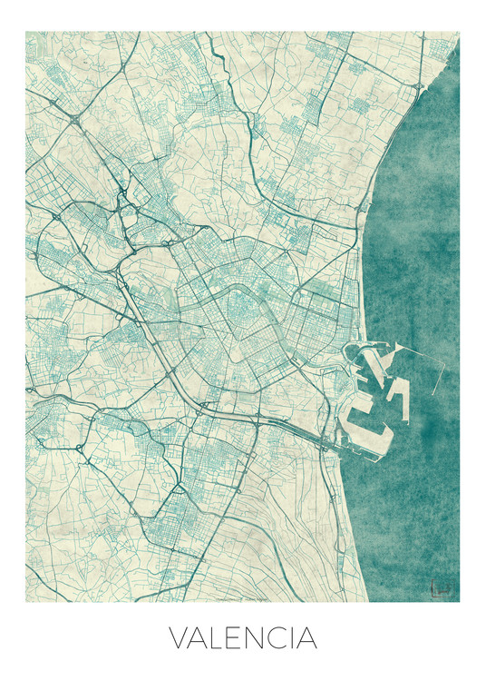 Plakat, Poster Valencia, Hubert Roguski | Veggplakater | 3+1 GRATIS ...