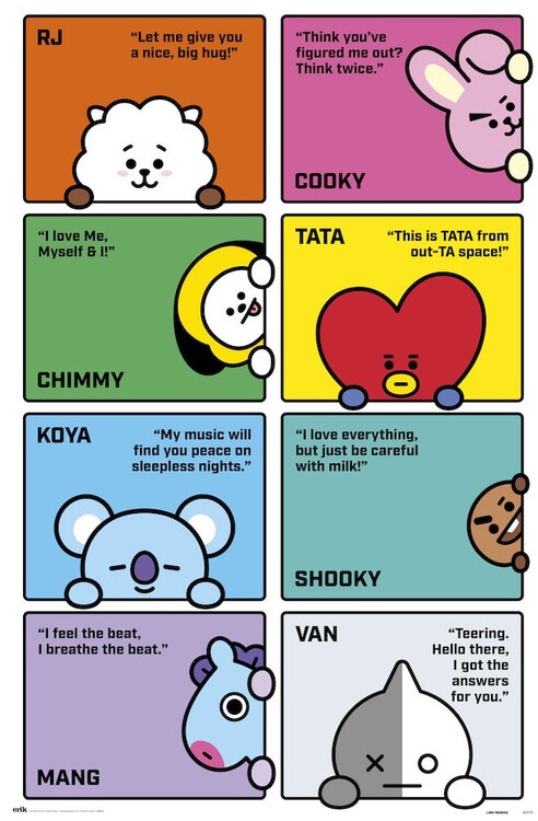 Plakat, Obraz BT21 - Characters | Kup na Posters.pl