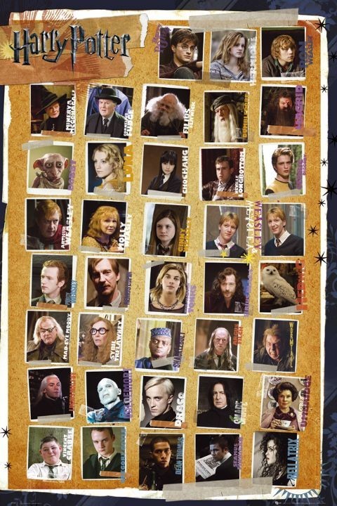 Plakát Harry Potter - Postavy | Obraz na zeď | 3+1 zdarma | Posters.cz