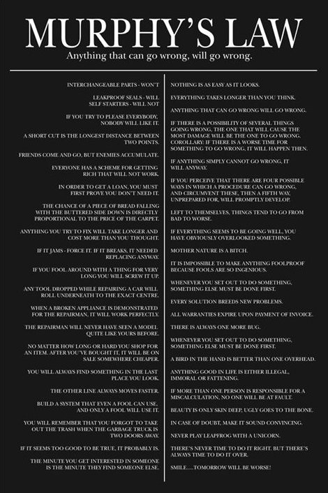 Plakát Murphy's law | Obraz na zeď | 3+1 zdarma | Posters.cz